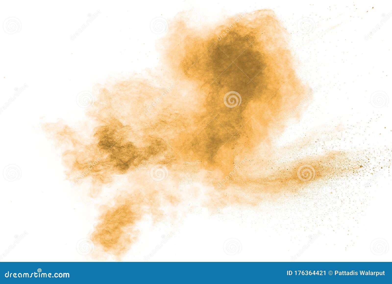 Brown Dust Explosion Cloud.Brown Particles Splatter on White Background ...