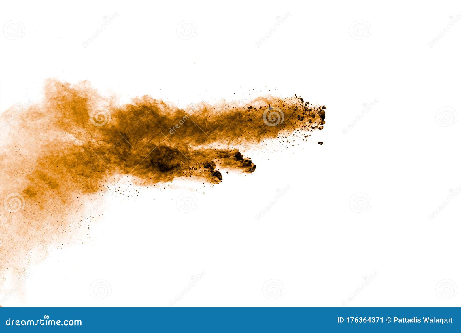 Brown Dust Explosion Cloud.Brown Particles Splatter on White Background ...