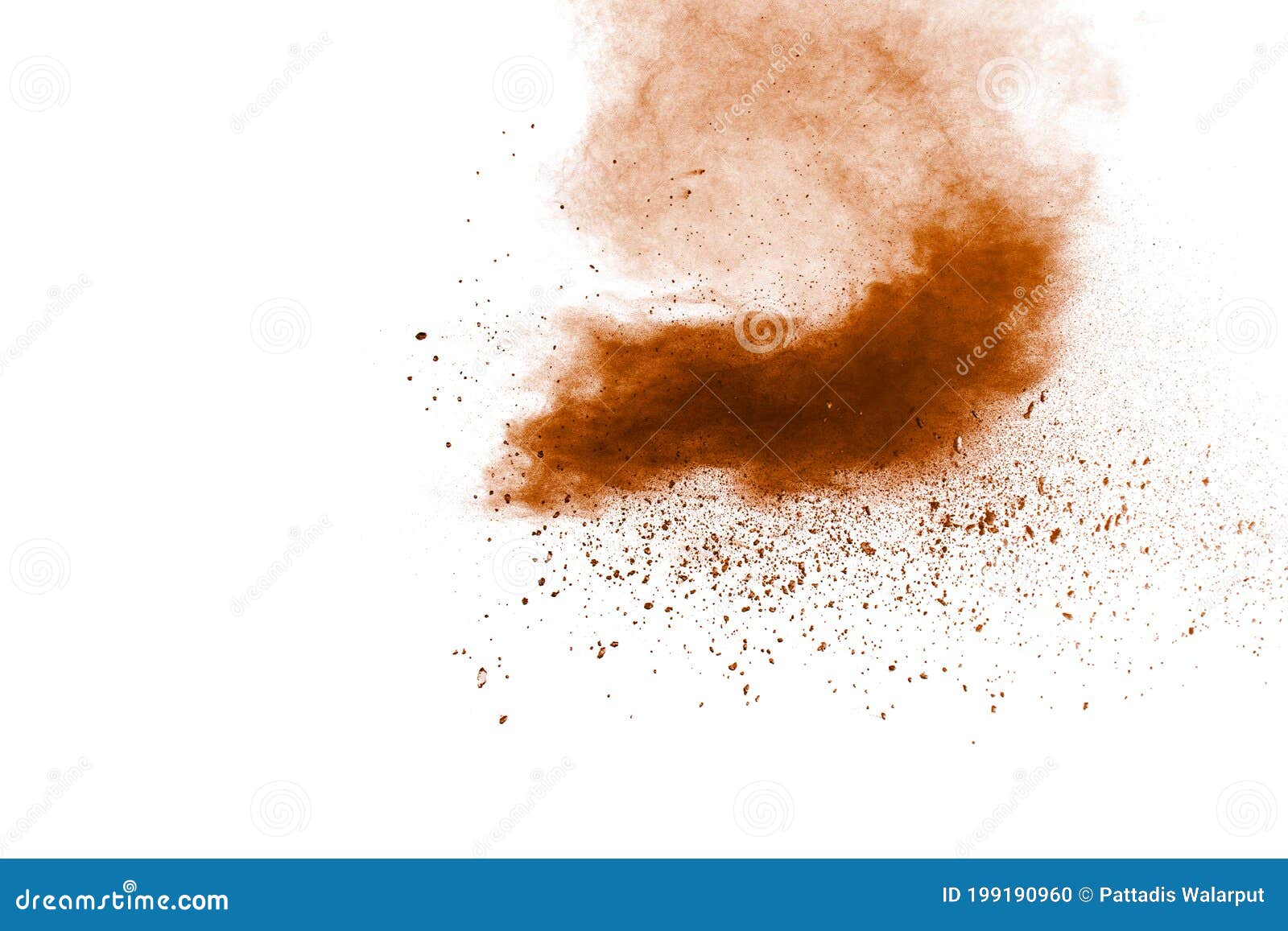 Brown Dust Splashing.Brown Particles Splattered on White Background ...