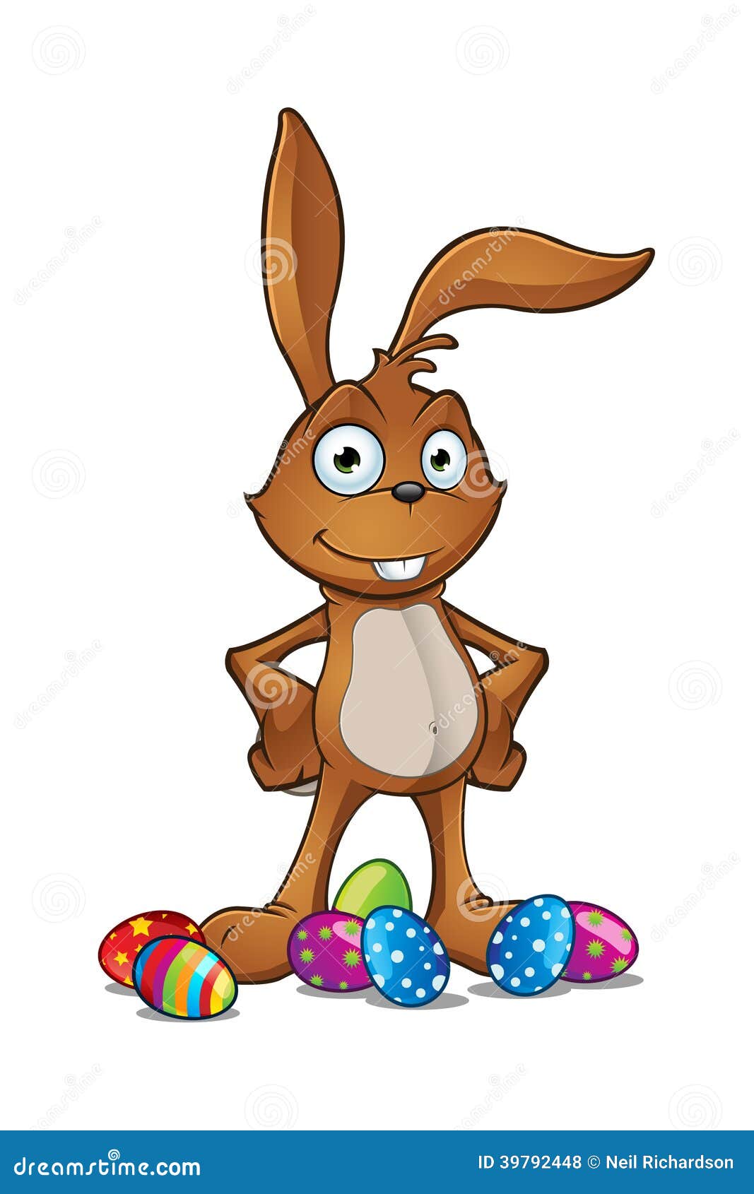 Brown Easter Rabbit Character Stock Vector - Illustration of season ...