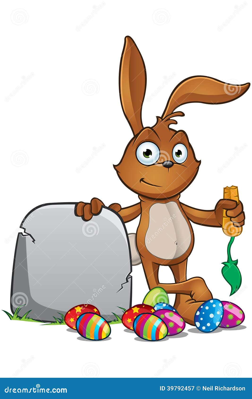 Brown Easter Rabbit Character Stock Vector - Illustration of holiday ...