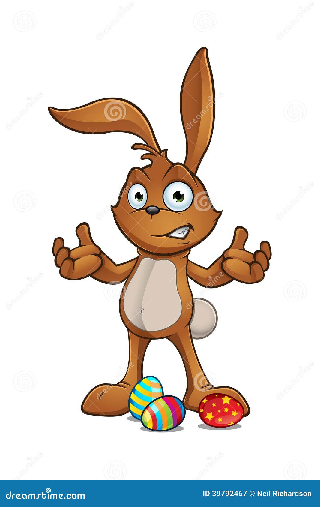 Brown Easter Rabbit Character Stock Vector - Illustration of rabbit ...