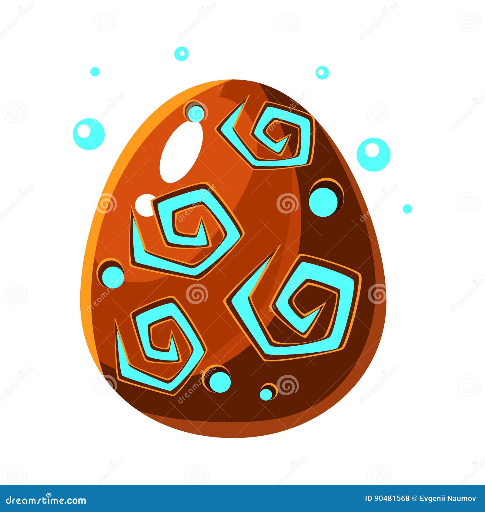 Brown Egg with Spiral Pattern, Fantastic Natural Element Egg-Shaped ...