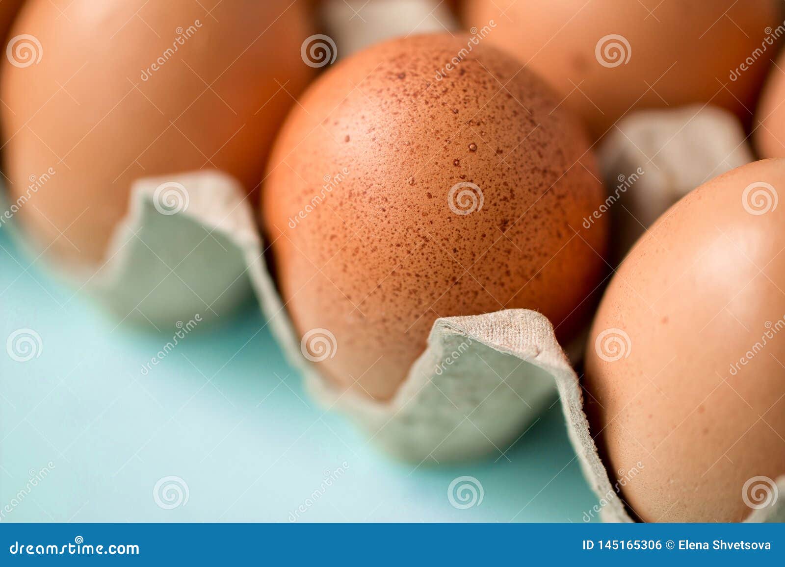 Brown Eggs in Cardboard Packing. Ecological Packing. Happy Easter ...