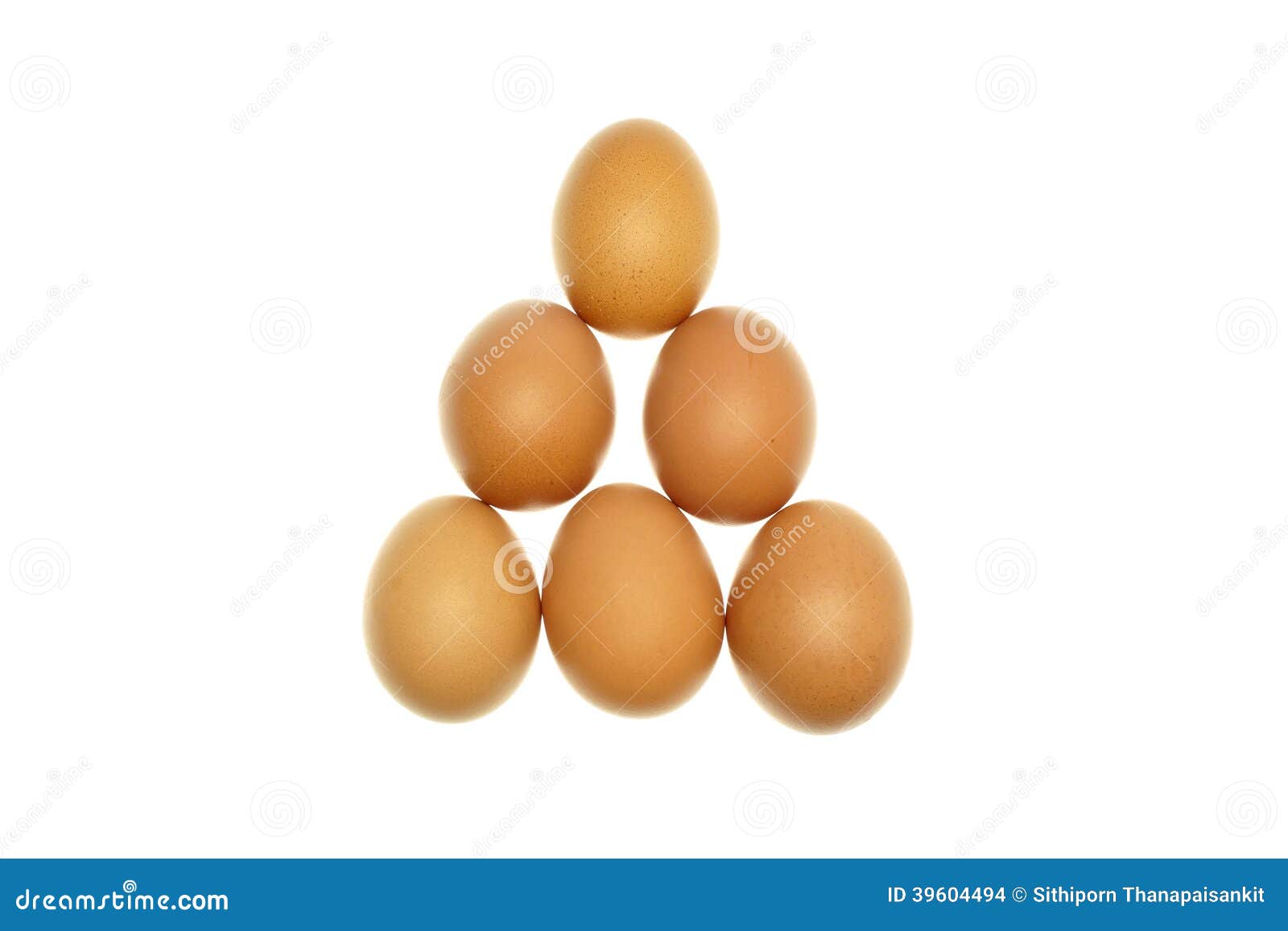 Brown Eggs Put As Triangle Isolated Stock Photo - Image of nature ...
