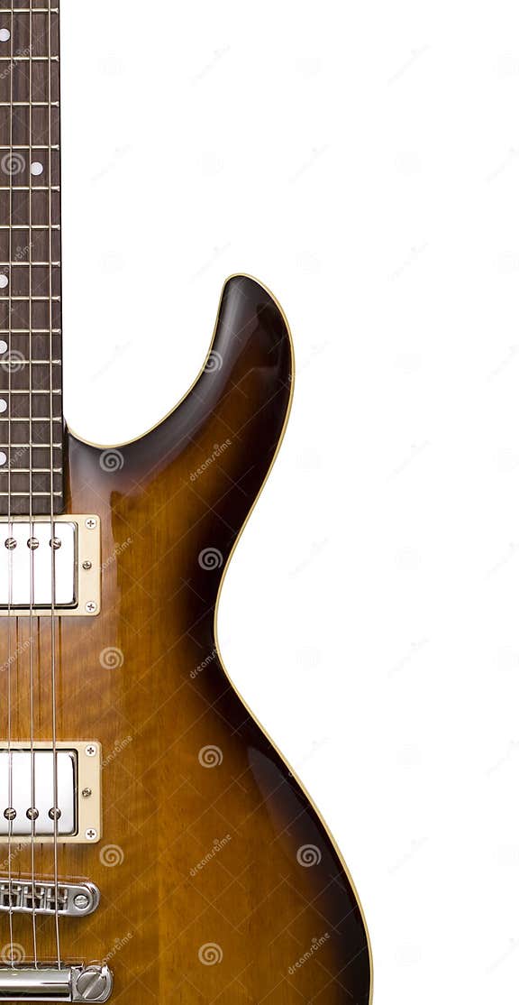 Brown electric guitar stock image. Image of white, crop - 11885989