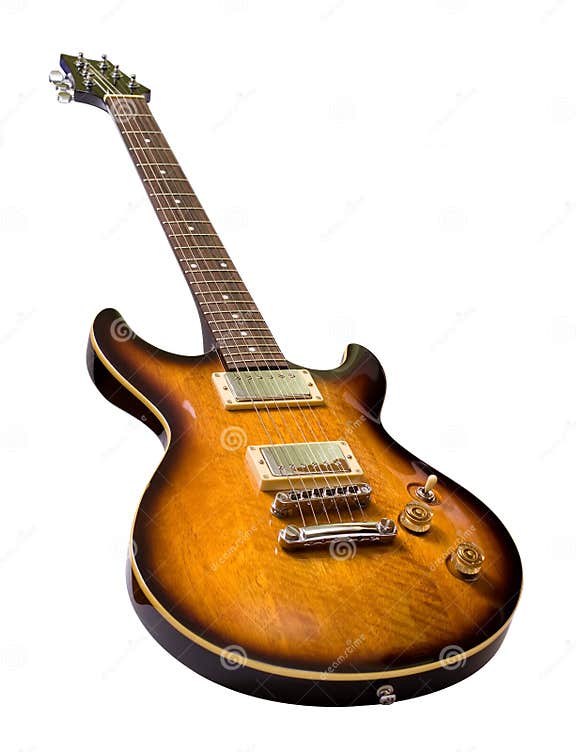 Brown electric guitar stock image. Image of music, brown - 11886007