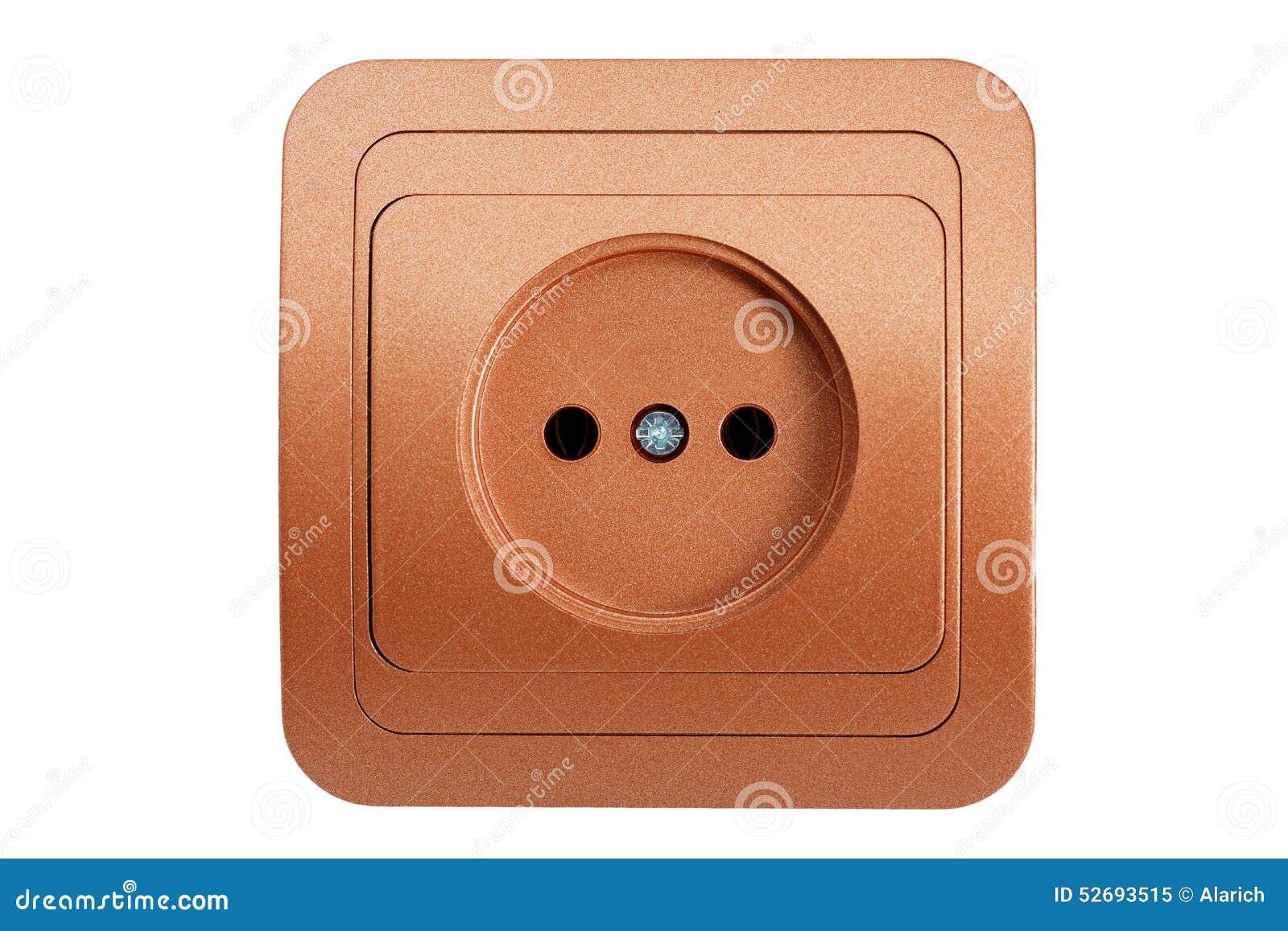 Brown Electric Socket Isolated on a White Stock Image - Image of white ...