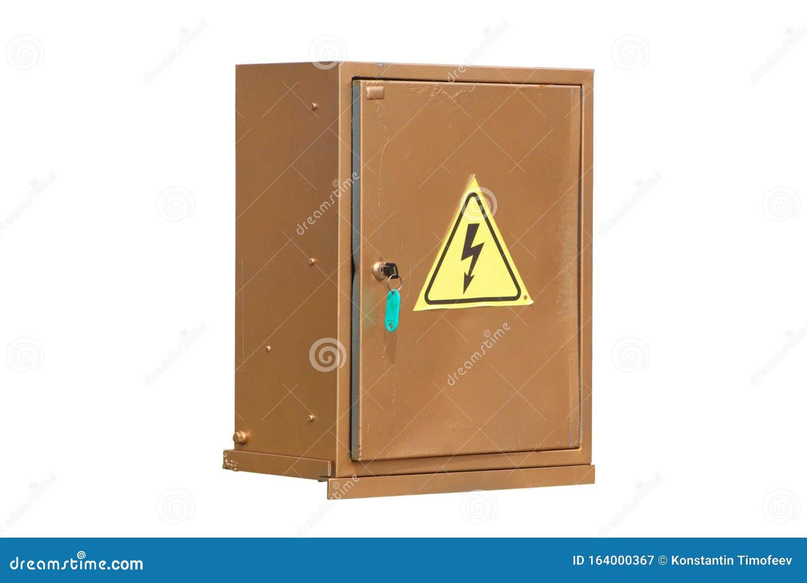 Brown Electrical Cabinet Isolated on White Background Stock Image ...