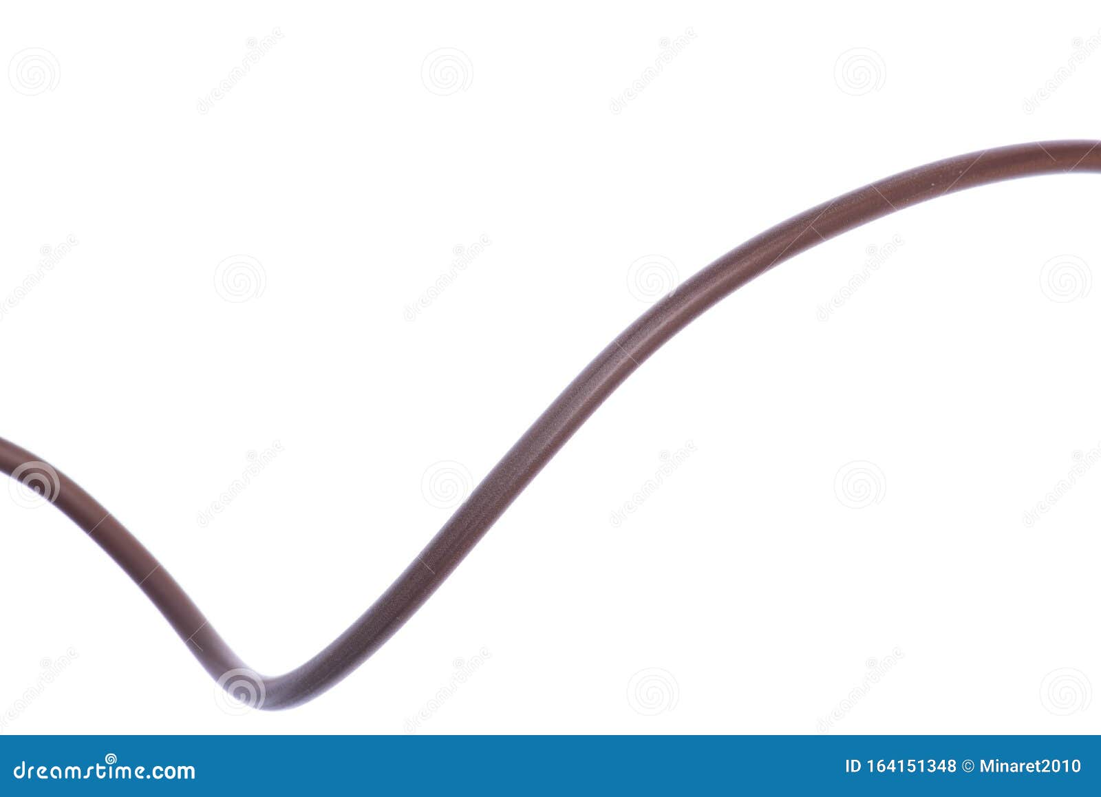 Brown Electrical Wire Isolated on White Stock Photo - Image of cable ...