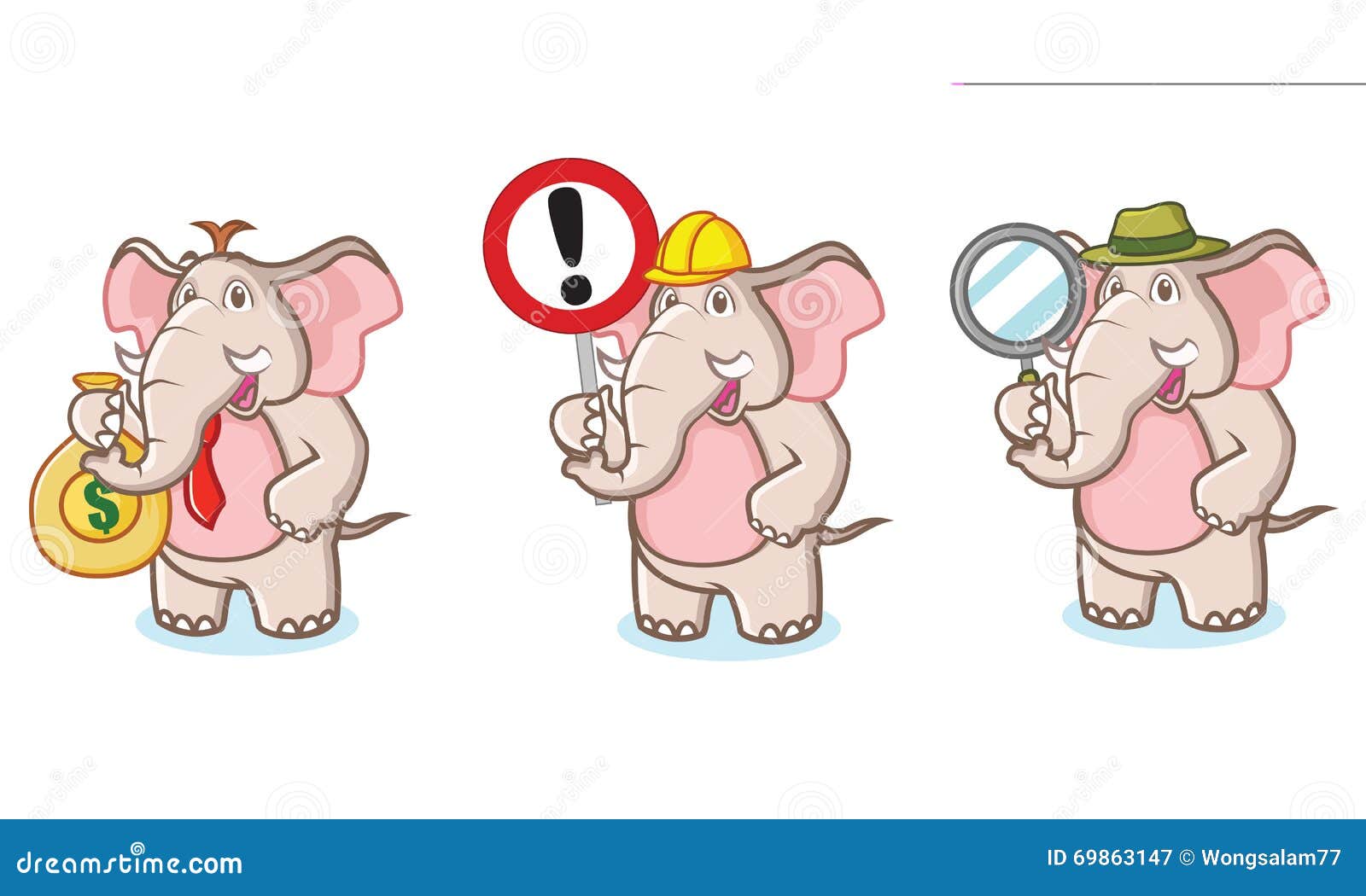 Brown Elephant Mascot with Money Stock Vector - Illustration of ...