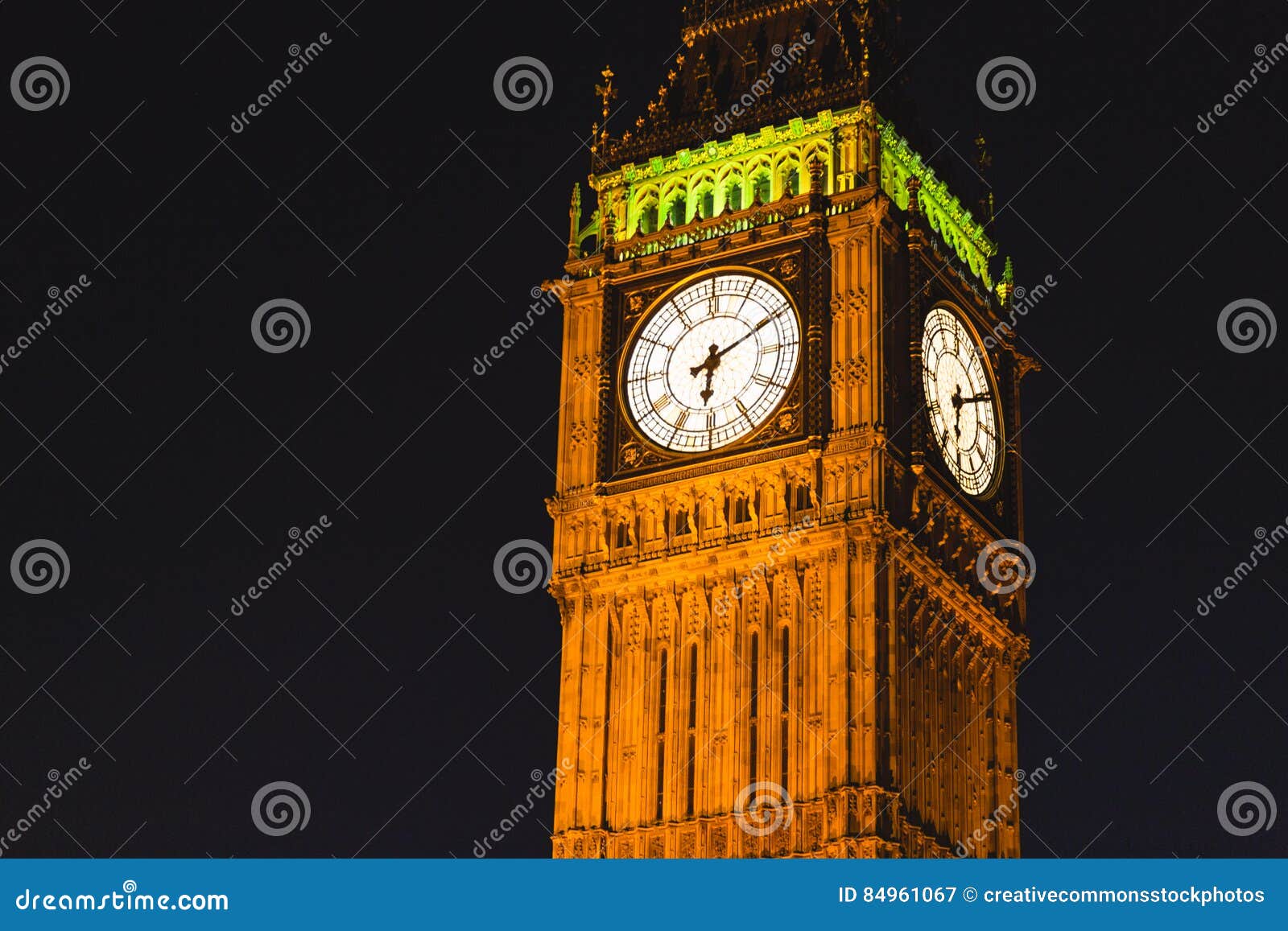 Brown Elizabeth Tower During Night Time Picture. Image: 84961067