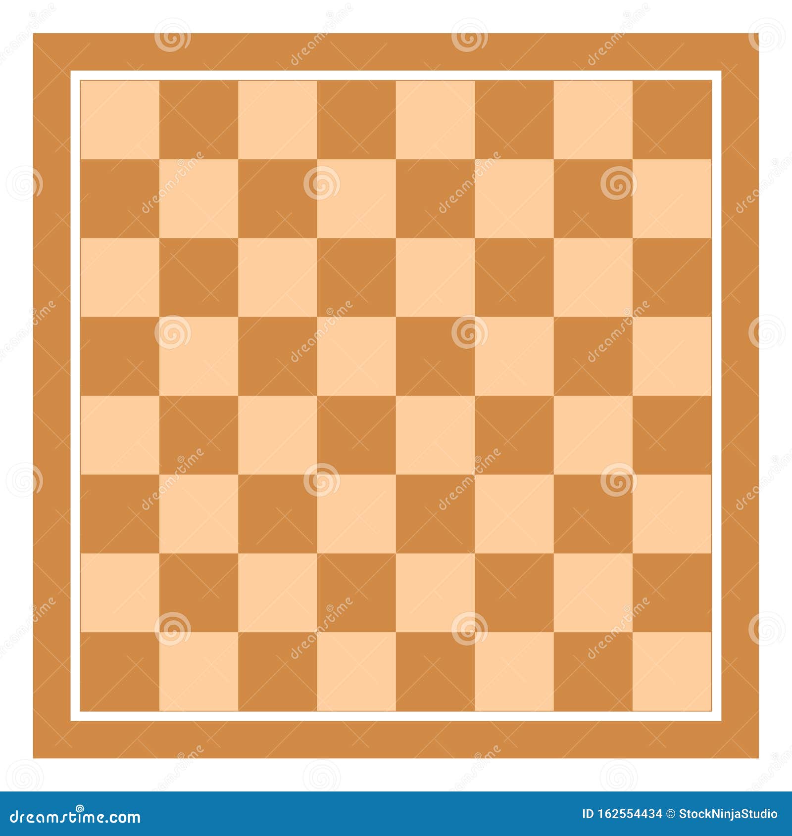 Brown Empty Chess Board Top View Vector Illustration. Chessboard Tile ...