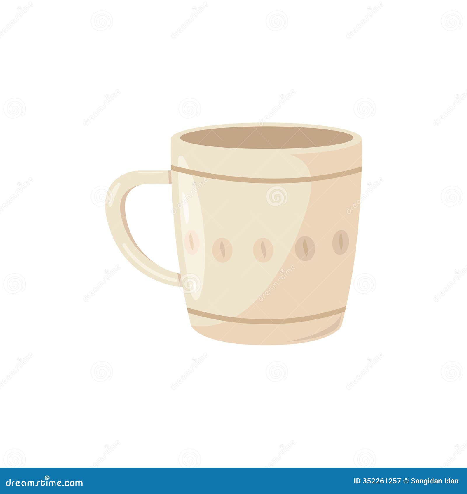 Brown Empty Mug Vector Cartoon Element Design Stock Vector ...