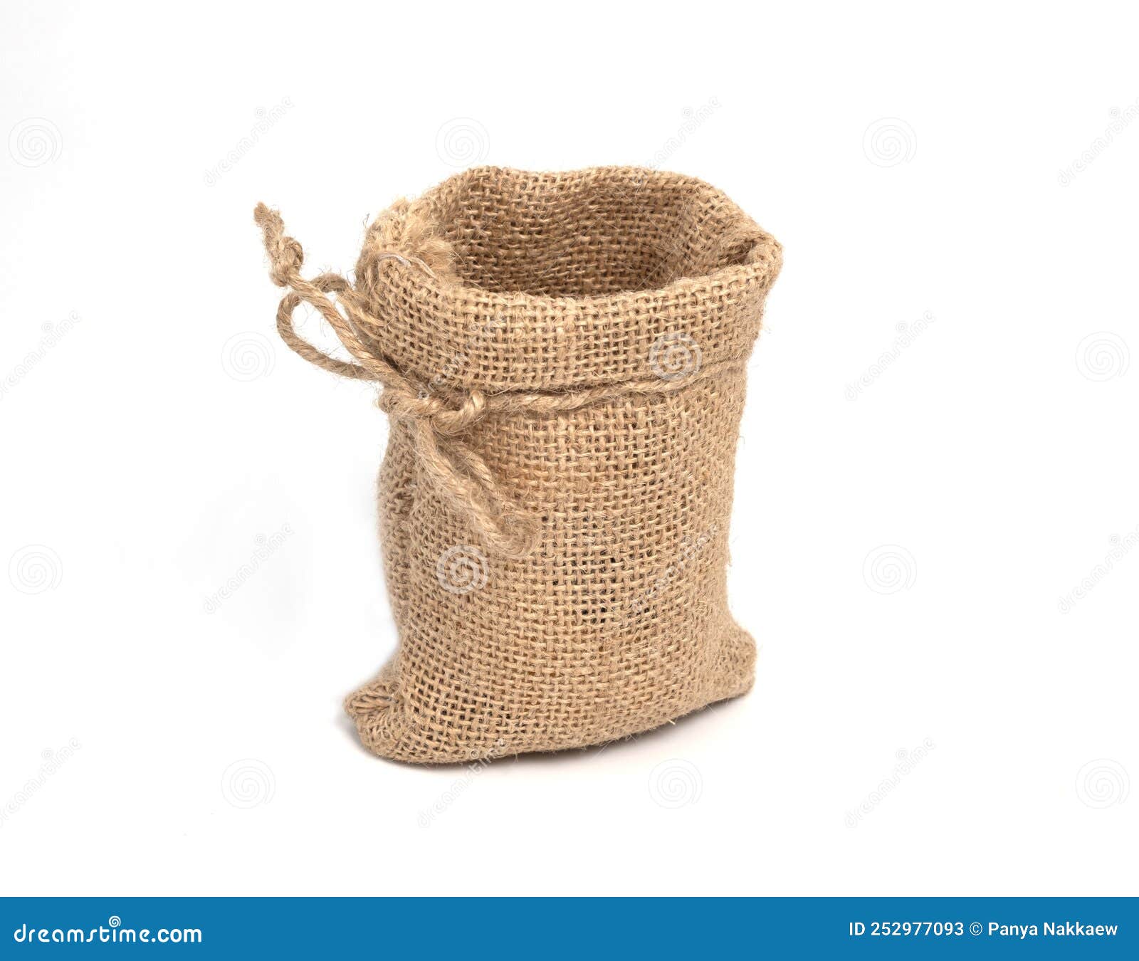 Brown Empty Sack Bag, Small Isolated on White Background Stock Image ...