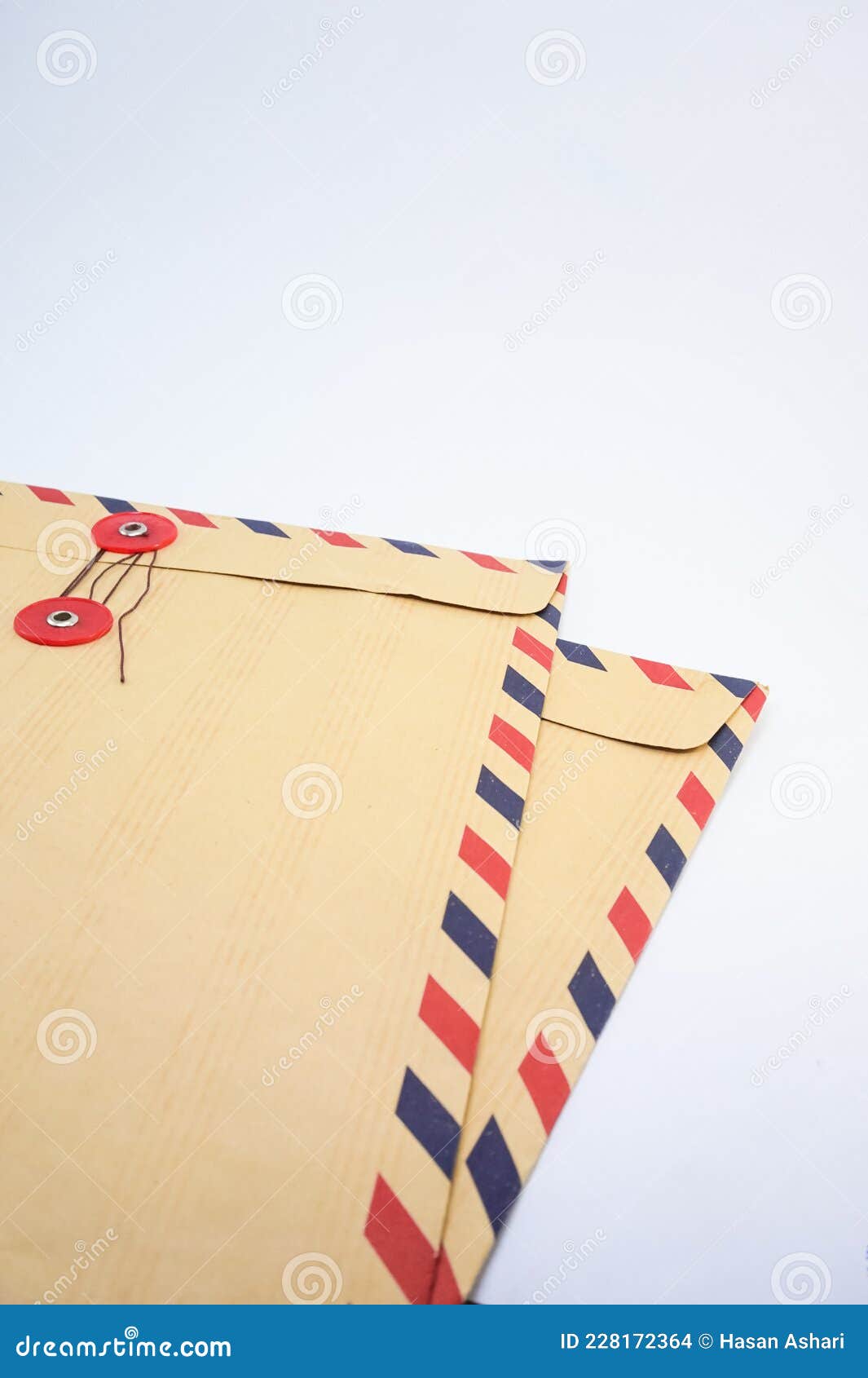 Brown Envelope with Blue Red Stripes for Job Application Stock Photo ...