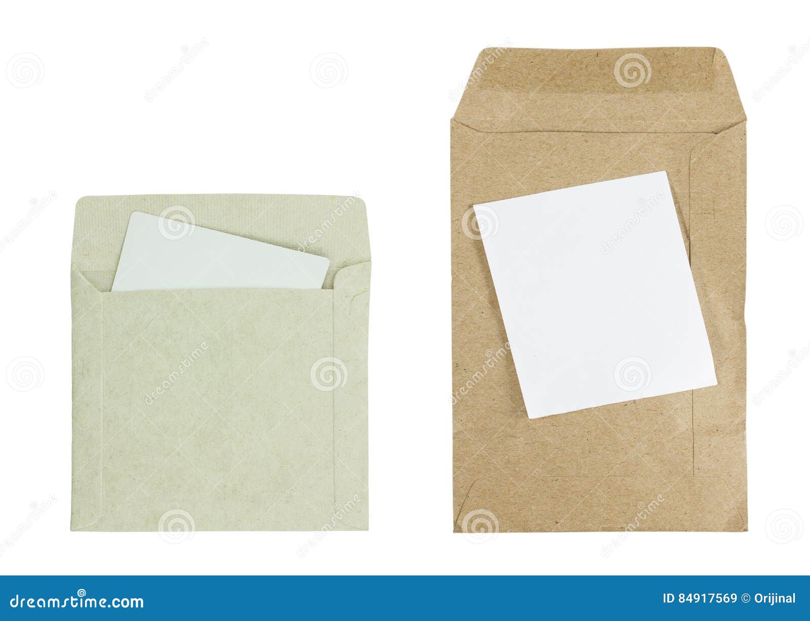 Brown Envelope Document with Paper Isolated on White Background Stock ...