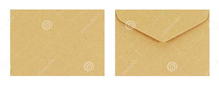Brown Envelope Front and Back Isolate on White Background, Clipping ...