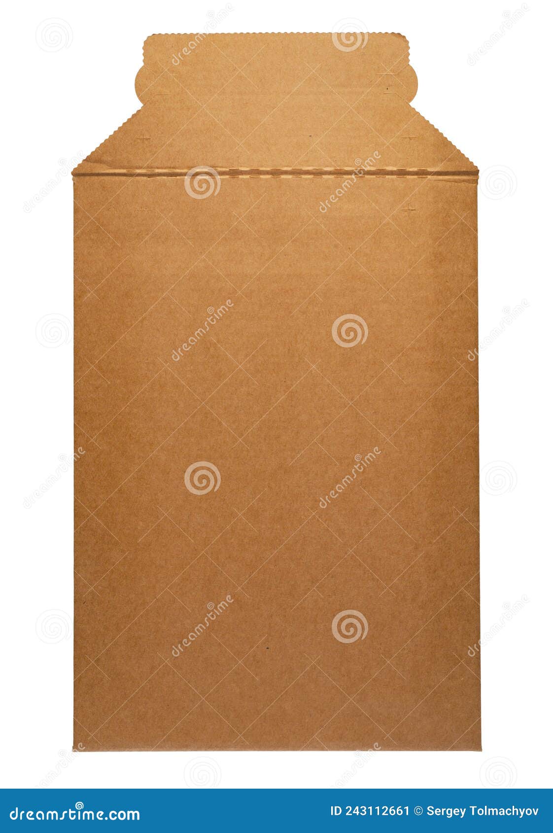 Brown Envelope Front and Back Isolated on White Background. Letter Top ...