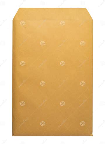Brown Envelope Front and Back Isolated on White Background. Letter Top ...