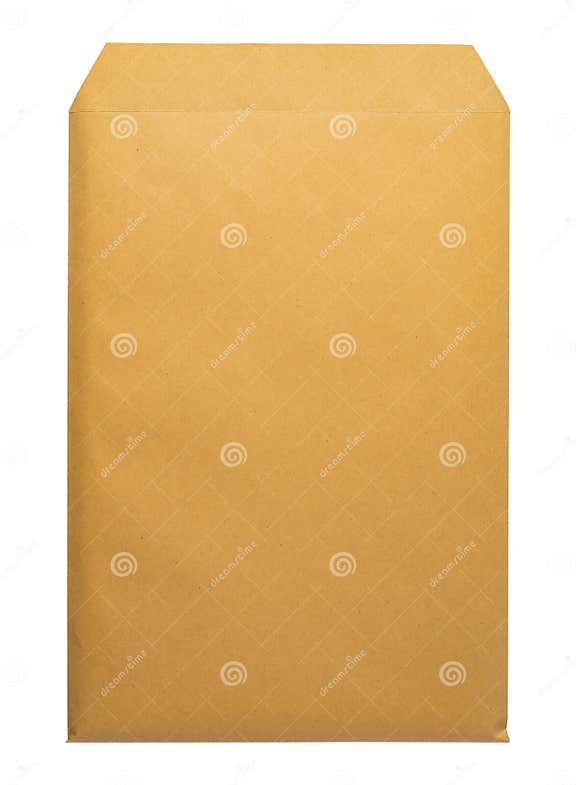 Brown Envelope Front and Back Isolated on White Background. Letter Top ...