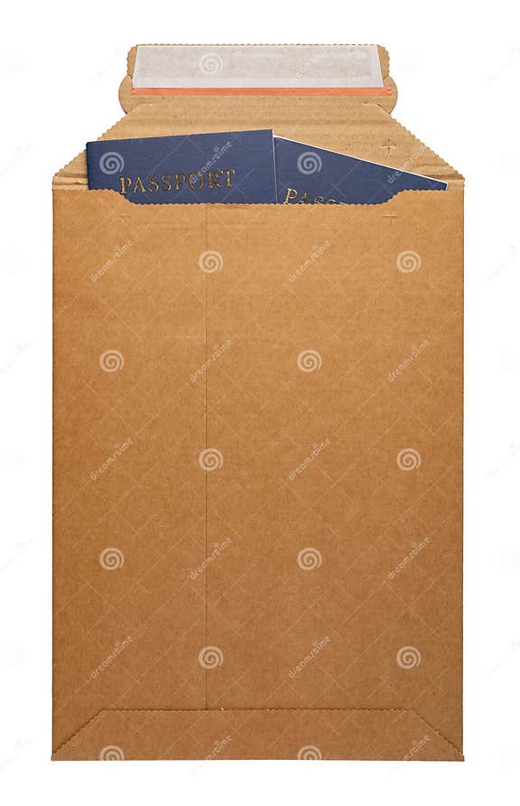 Brown Envelope Front and Back Isolated on White Background. Letter Top ...