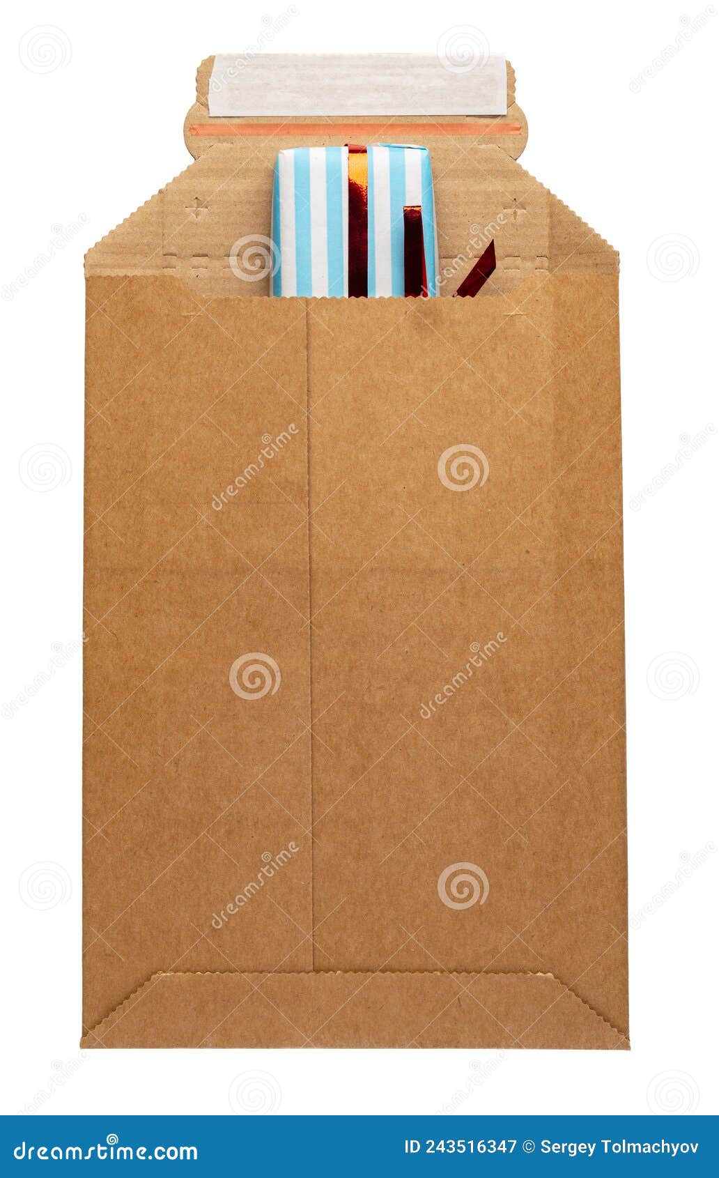 Brown Envelope Front and Back Isolated on White Background. Letter Top ...