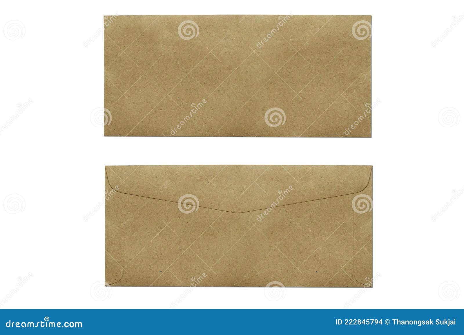 Brown Envelope Isolated on White Background with Clipping Path. Top ...