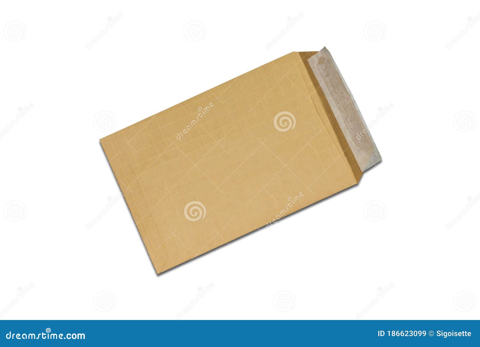 Brown Envelope Mock-up, Blank Template Isolated on White Stock Image ...