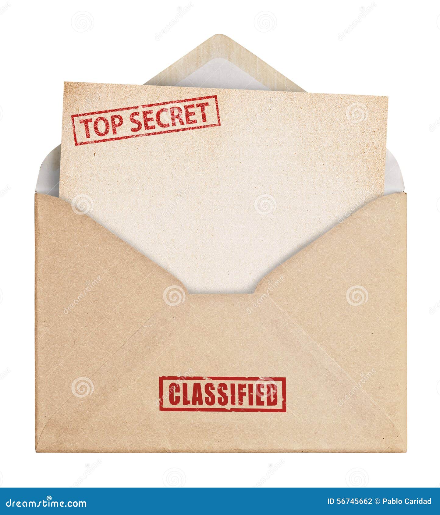 Brown Envelope with Top Secret Stamp, Clipping Path. Stock Photo ...