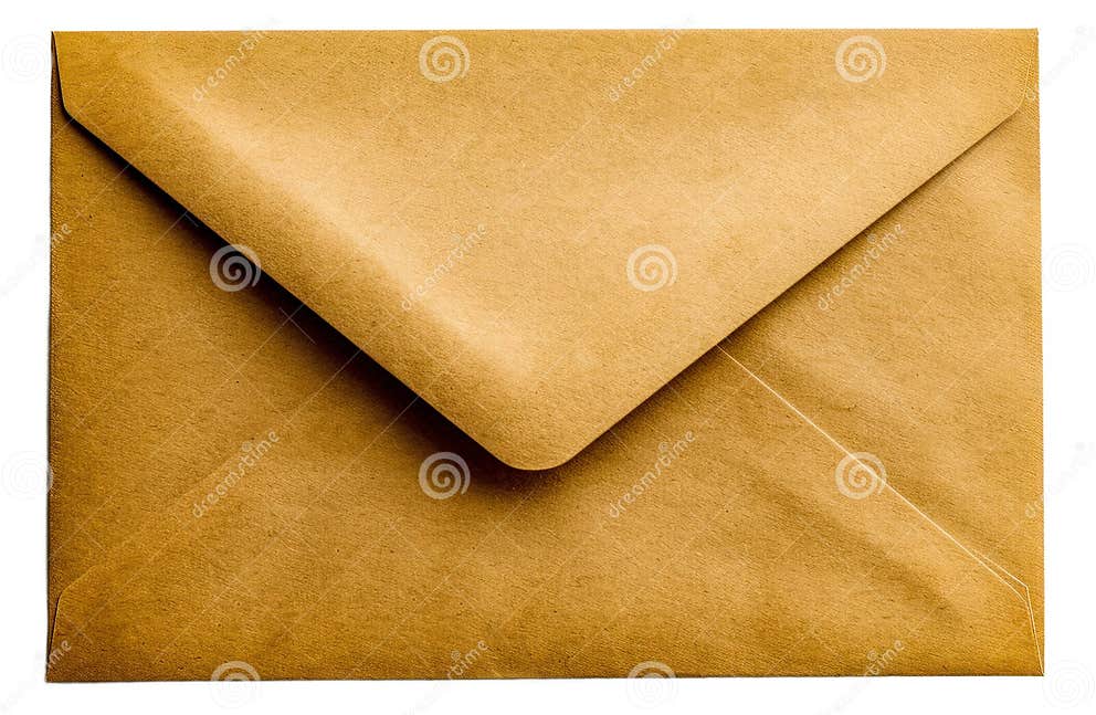A Brown Envelope on Transparent Background Stock Photo - Image of light ...