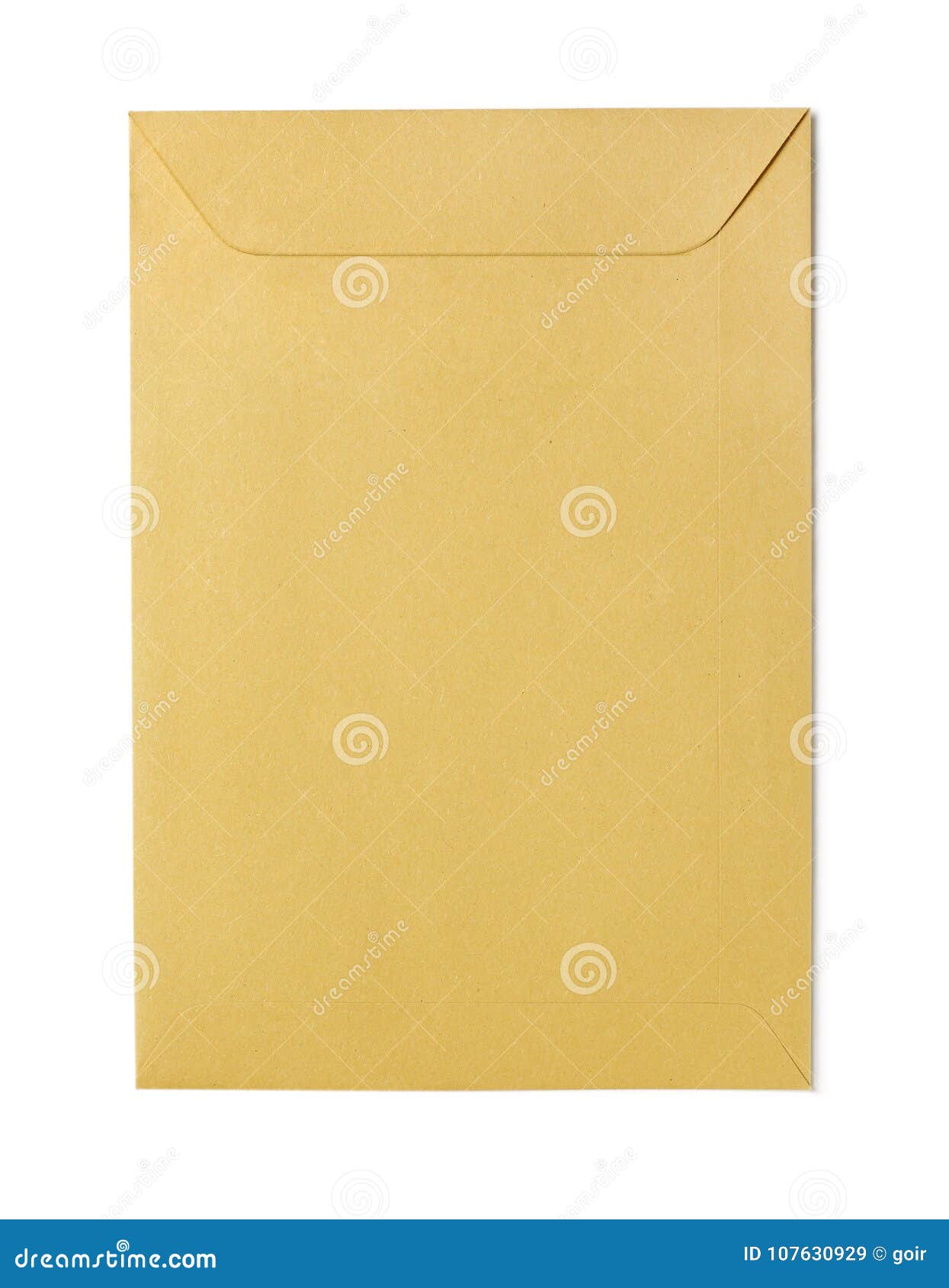 Brown envelope on white stock image. Image of message - 107630929