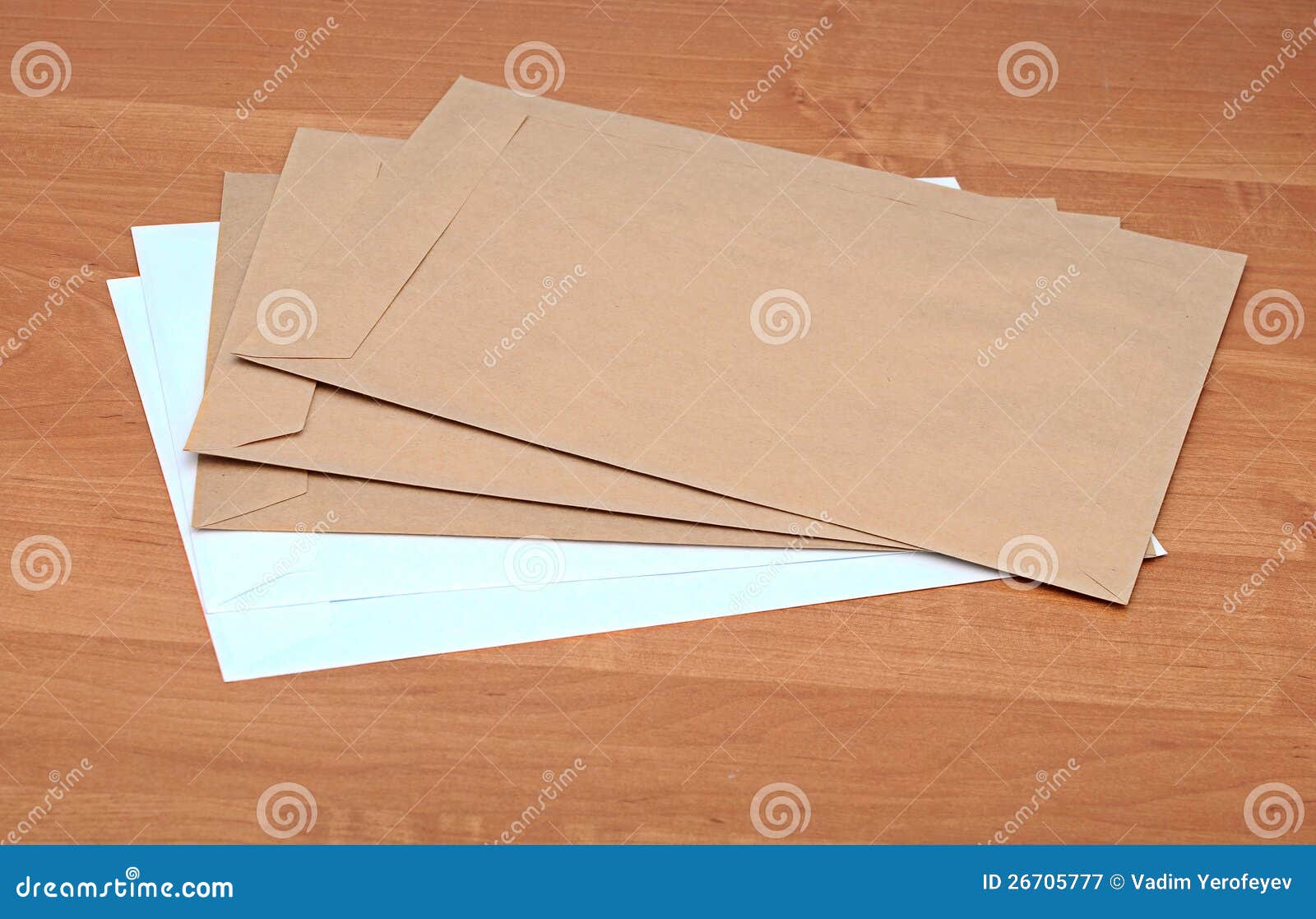 Brown envelopes on table stock image. Image of information - 26705777