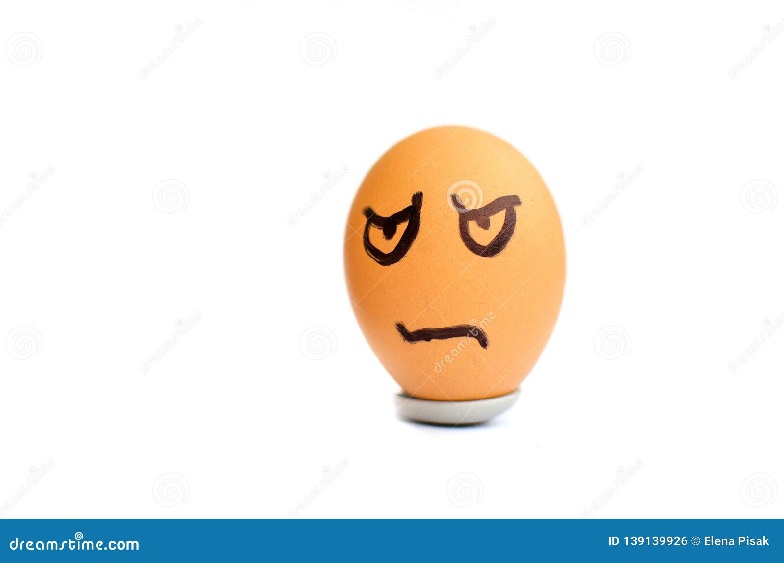 Brown Evil Egg on White Background Stock Photo - Image of celebration ...