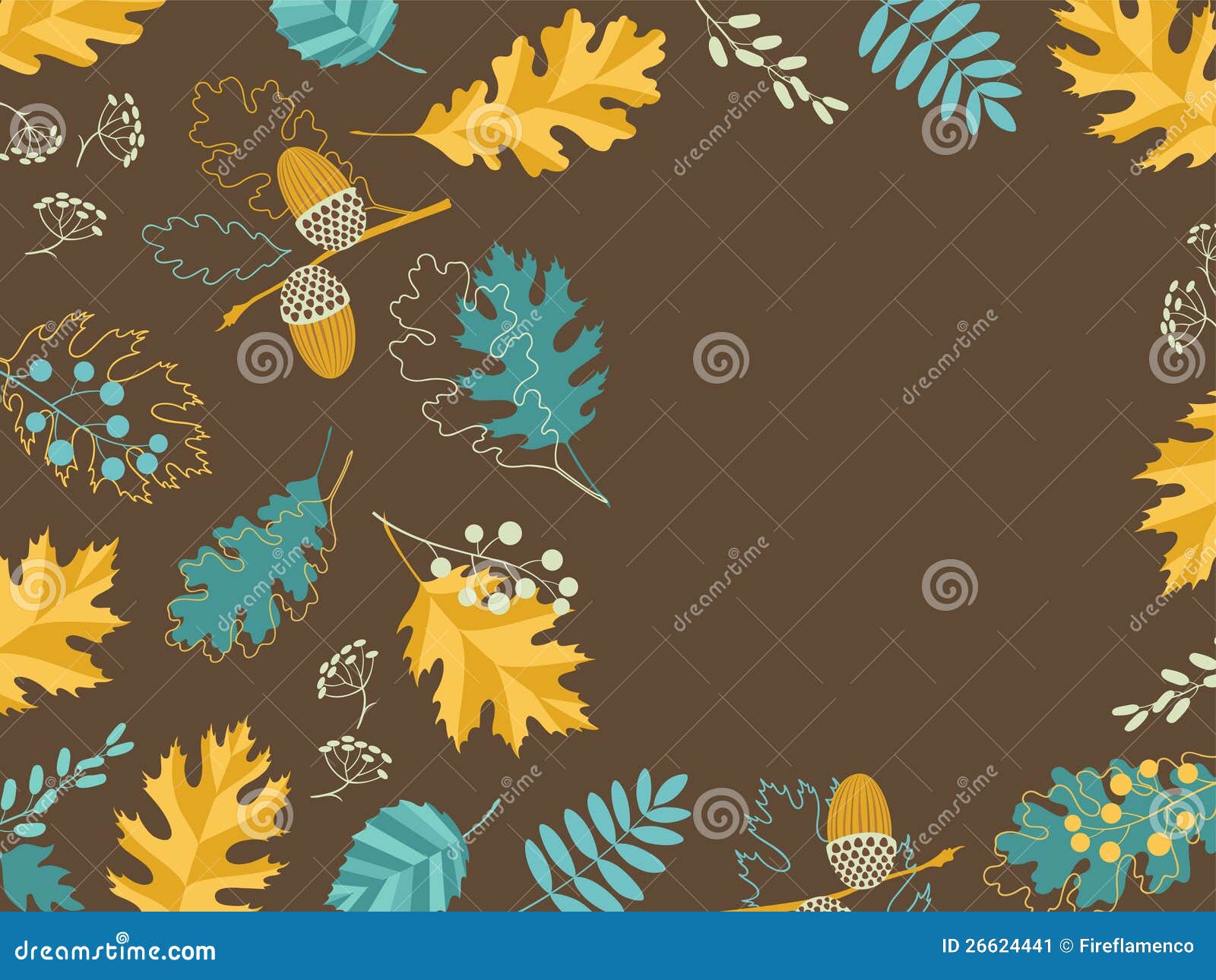 Brown fall frame stock vector. Illustration of fall, maple - 26624441