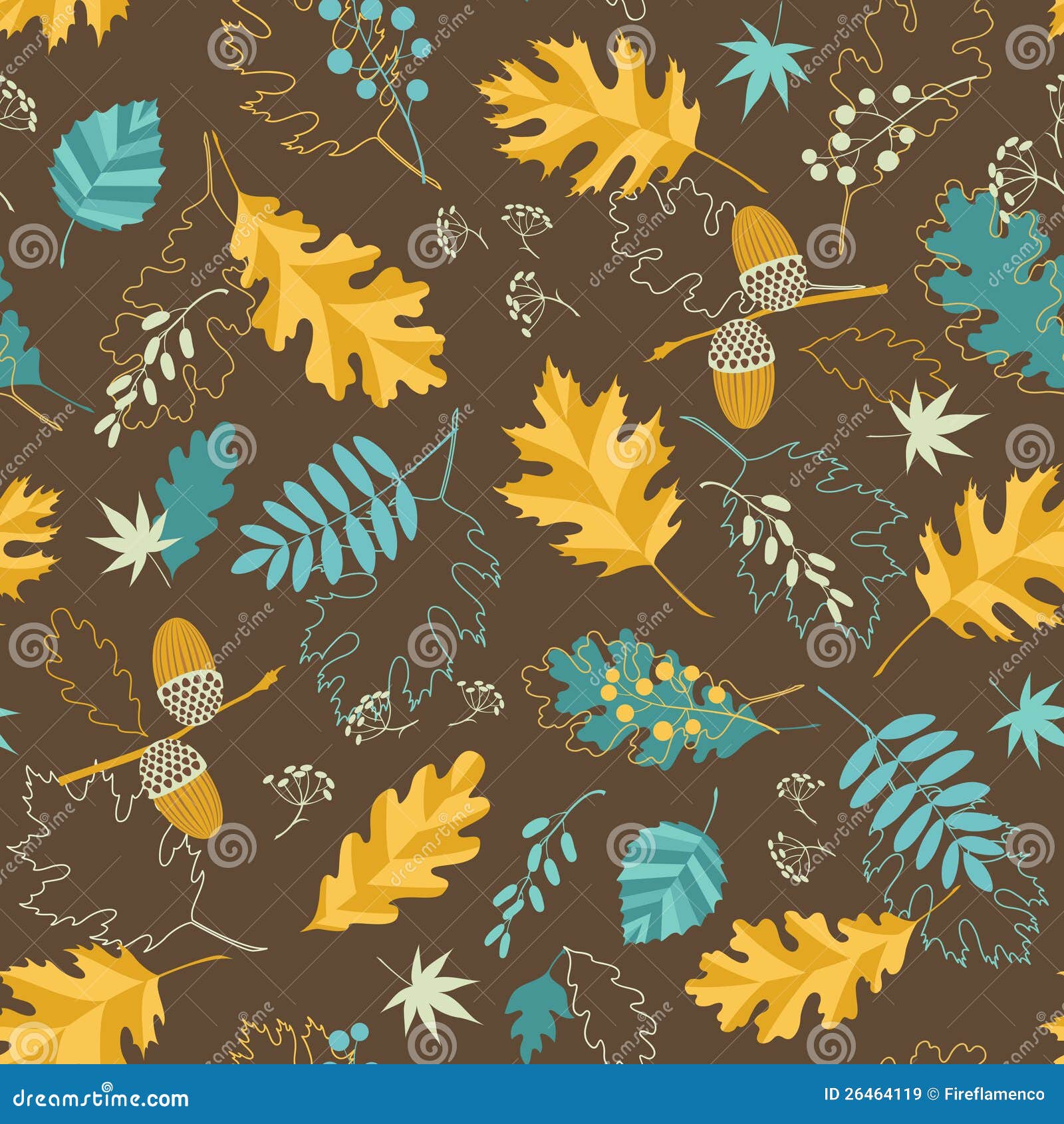 Brown fall pattern stock vector. Illustration of yellow - 26464119