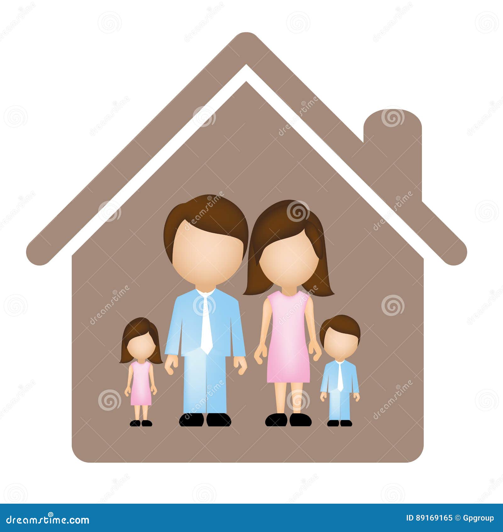 Brown family together icon stock illustration. Illustration of graphic ...