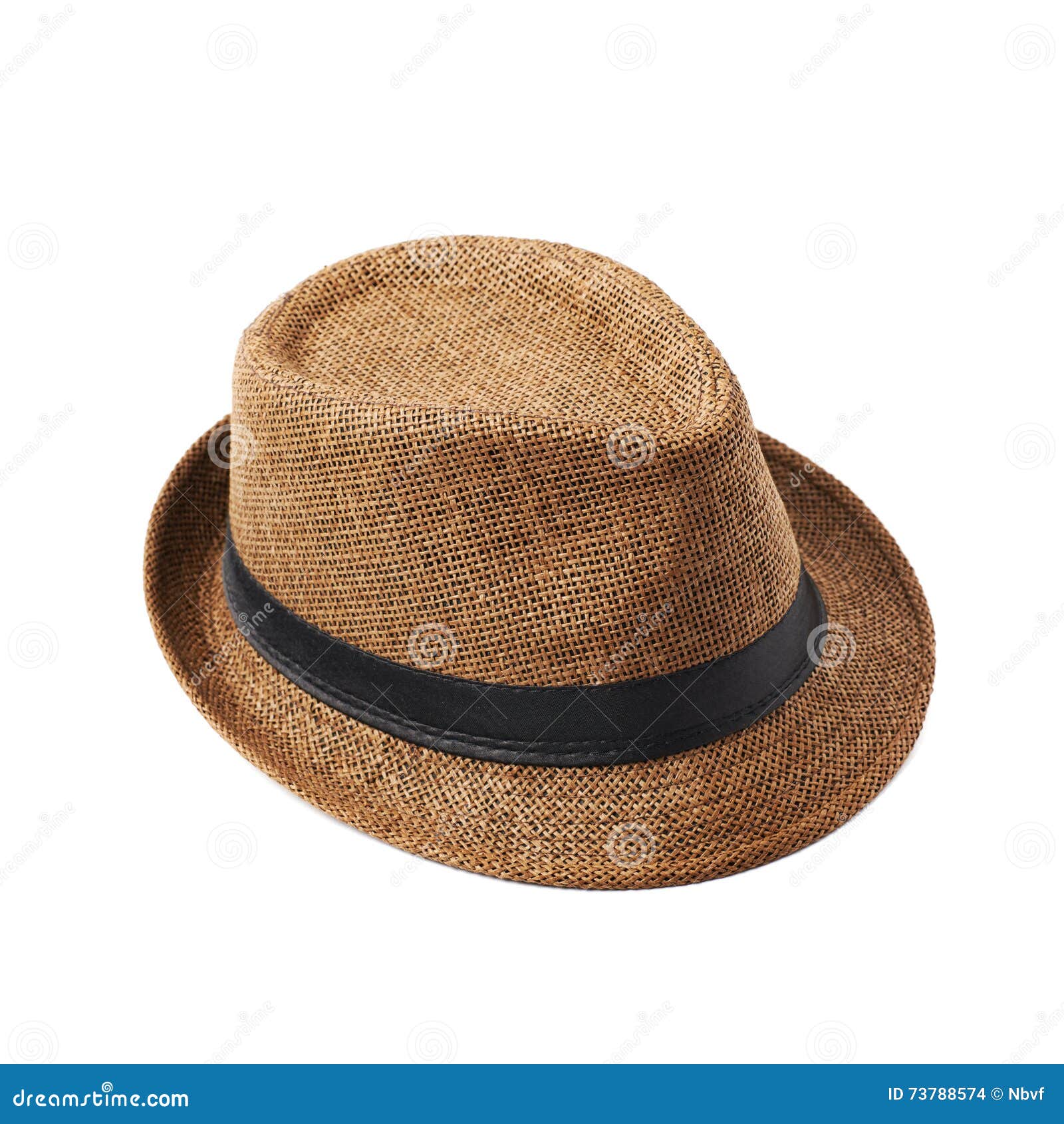 Brown fedora hat isolated stock photo. Image of traditional - 73788574