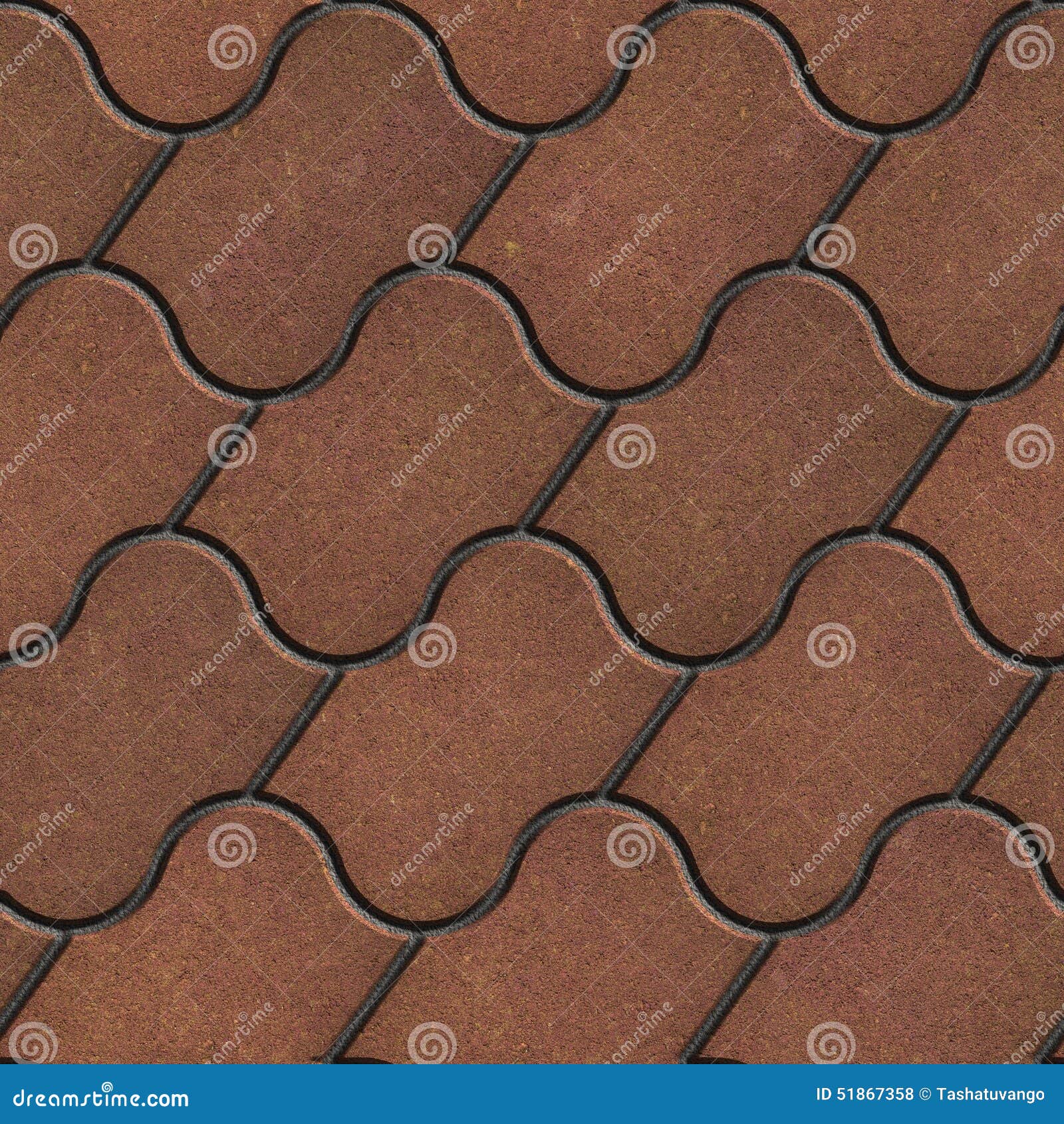 Brown Figured Pavement with Decorative Wave Stock Photo - Image of ...