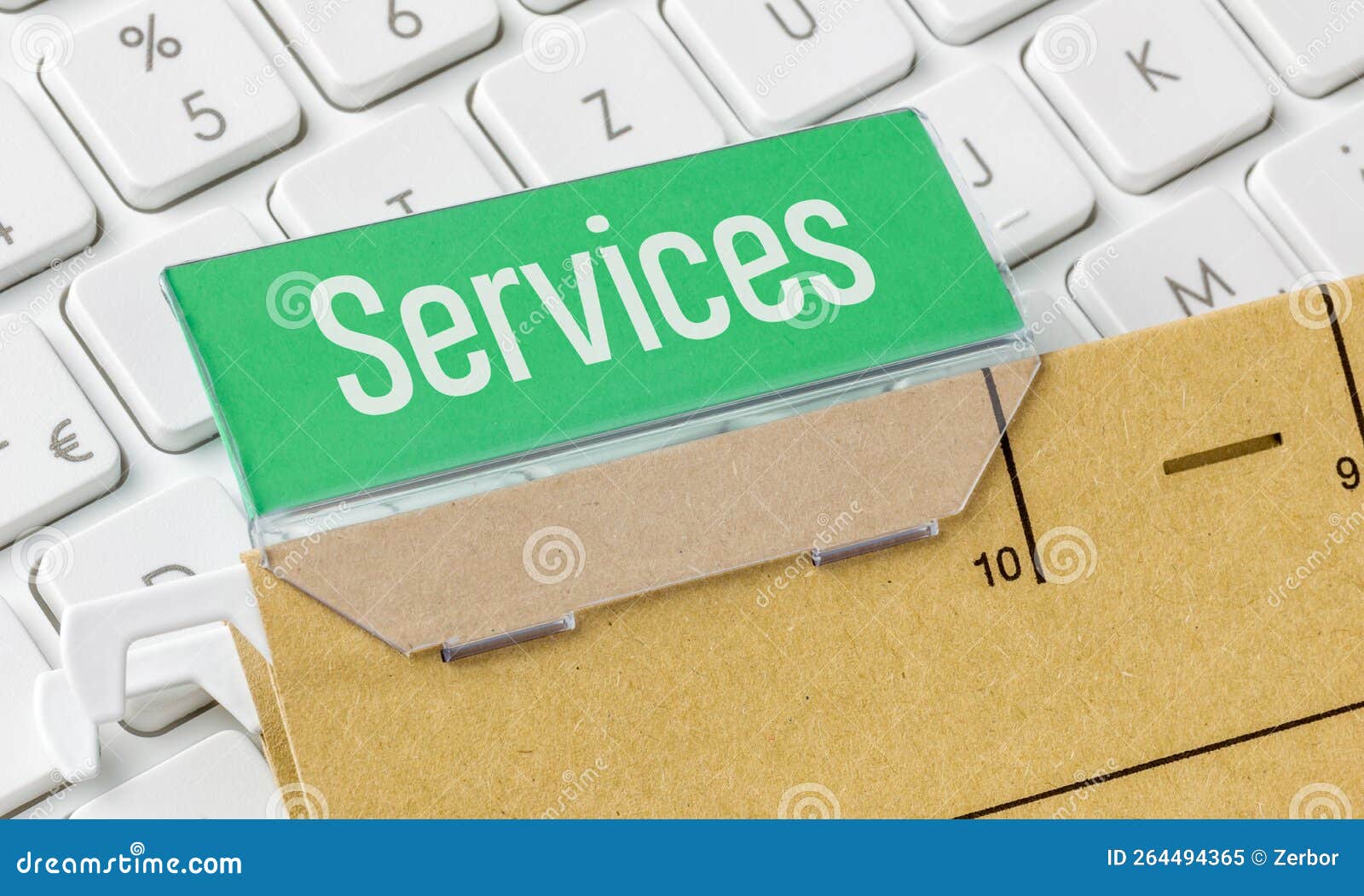 A Brown File Folder Labeled Services Stock Image - Image of strategy ...
