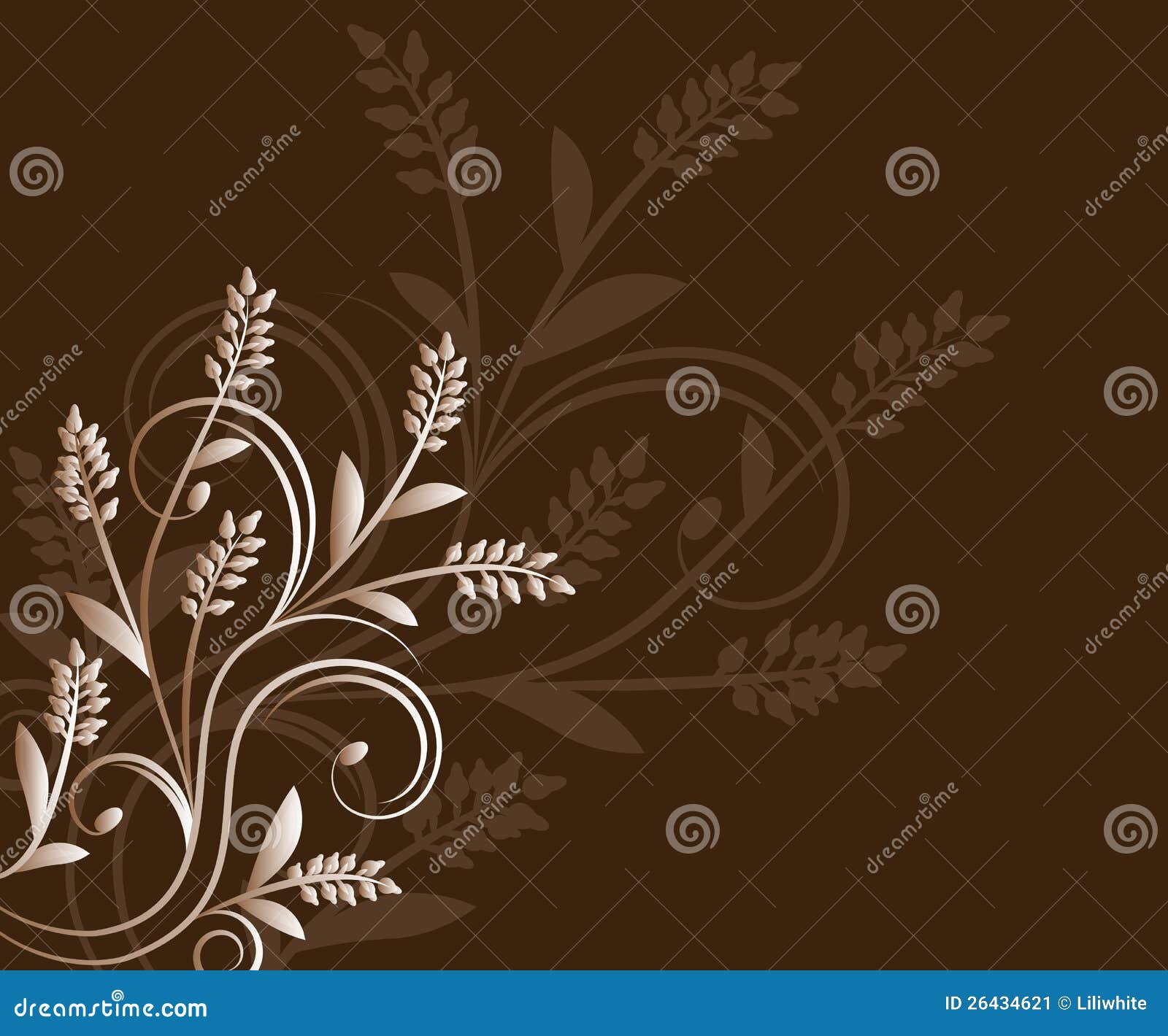 Brown Floral Background stock vector. Illustration of frame - 26434621