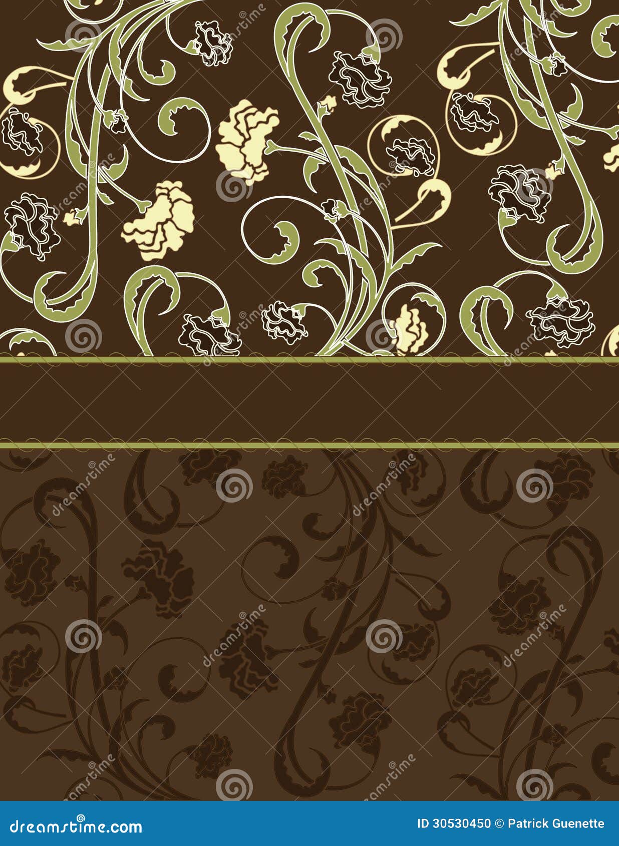 Brown floral card stock vector. Illustration of artwork - 30530450