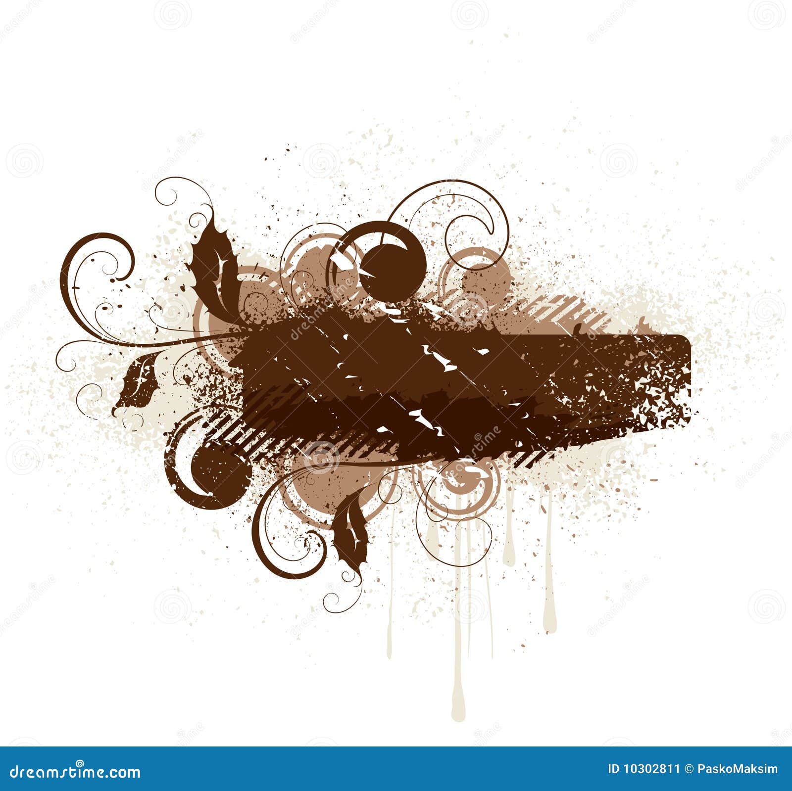Brown Floral Design stock vector. Illustration of splatter - 10302811