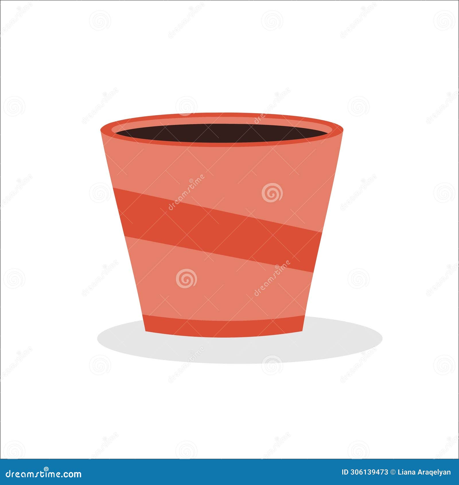 Brown Flower Pot. Vector Illustration. Stock Illustration ...