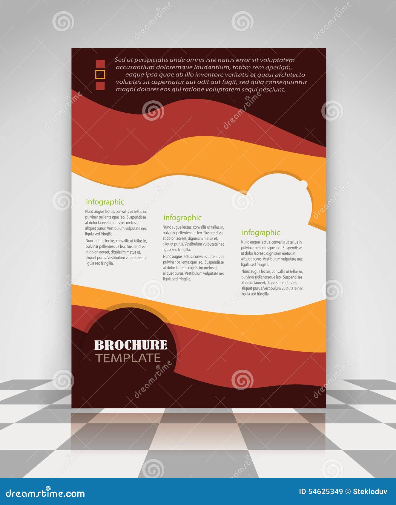 Brown flyer design stock vector. Illustration of background - 54625349