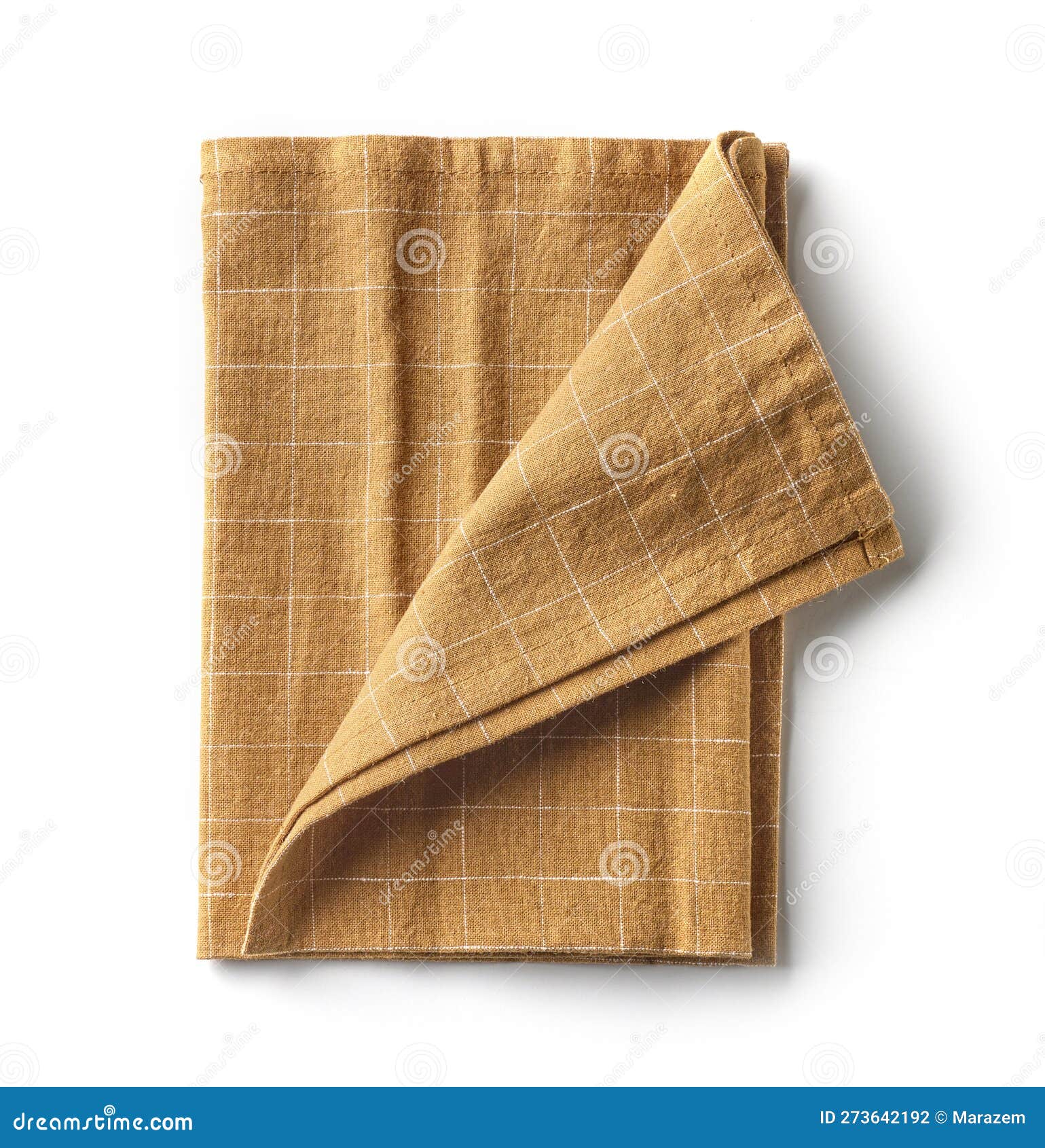 Brown folded cotton napkin stock photo. Image of space - 273642192