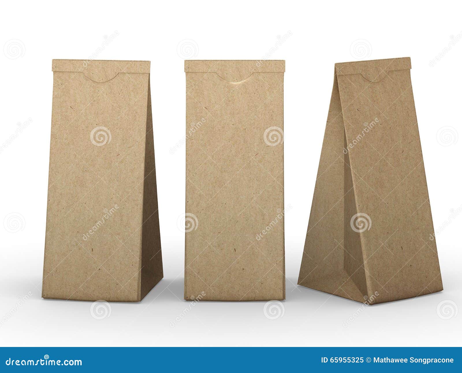 Brown Folded Paper Bag with Clipping Path Stock Image - Image of kraft ...