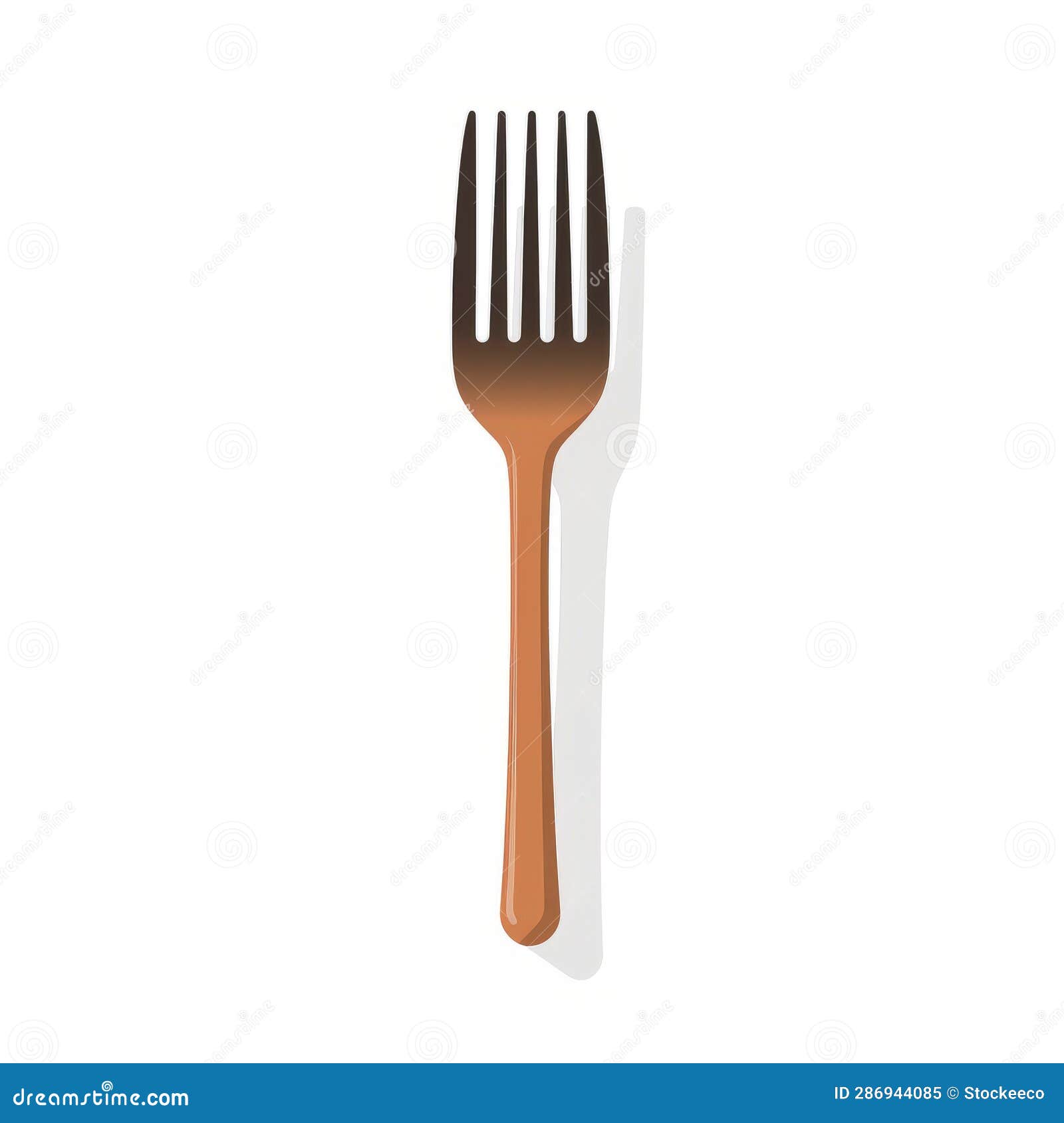 Brown Fork Flat Design Illustration on White Background Stock ...