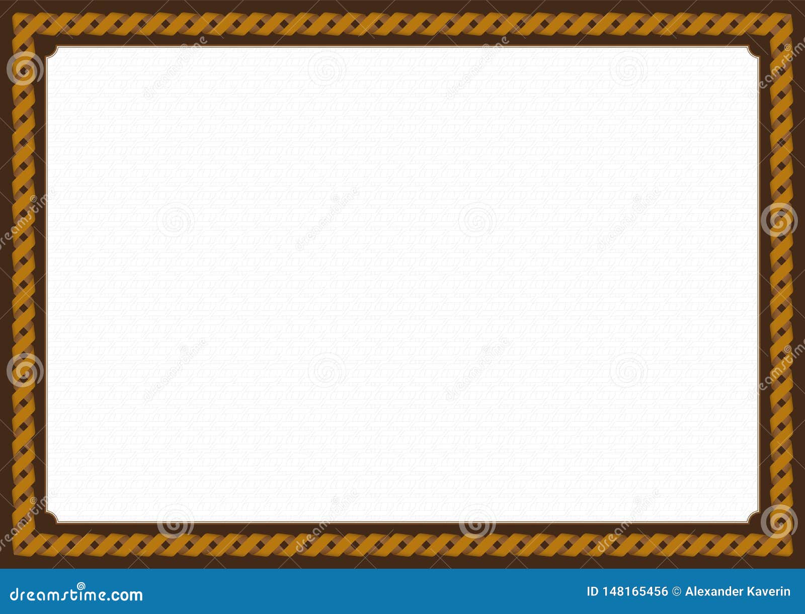 Brown frame with ribbon stock vector. Illustration of design - 148165456
