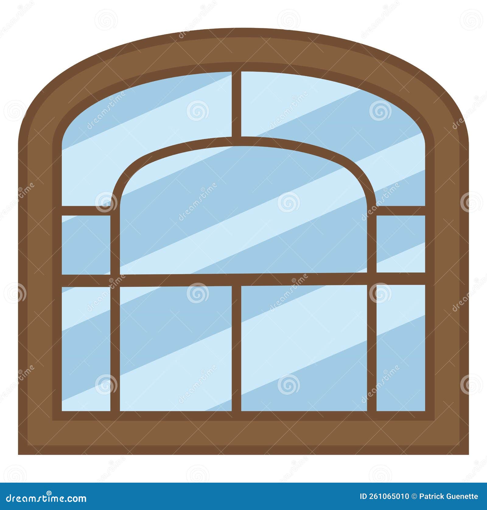 Brown frame window, icon stock vector. Illustration of brown - 261065010